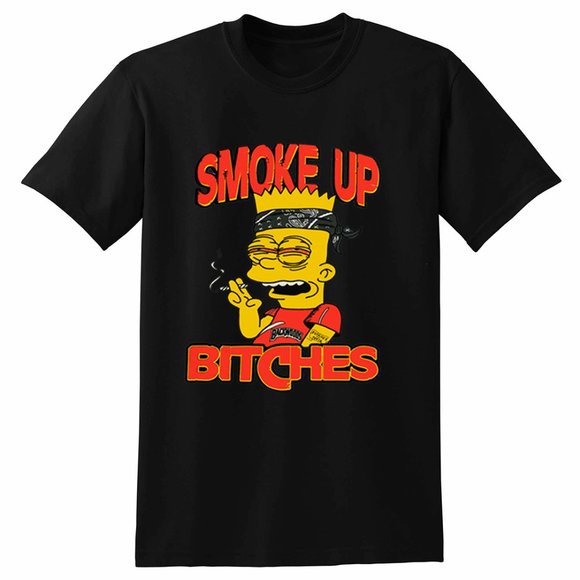 Shirts | Bart Simpson Smoke Up Black Tshirt Unisex | Poshmark